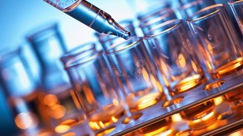 Scientist Pipetting Liquid Test Tubes for Experiment. Laboratory ...