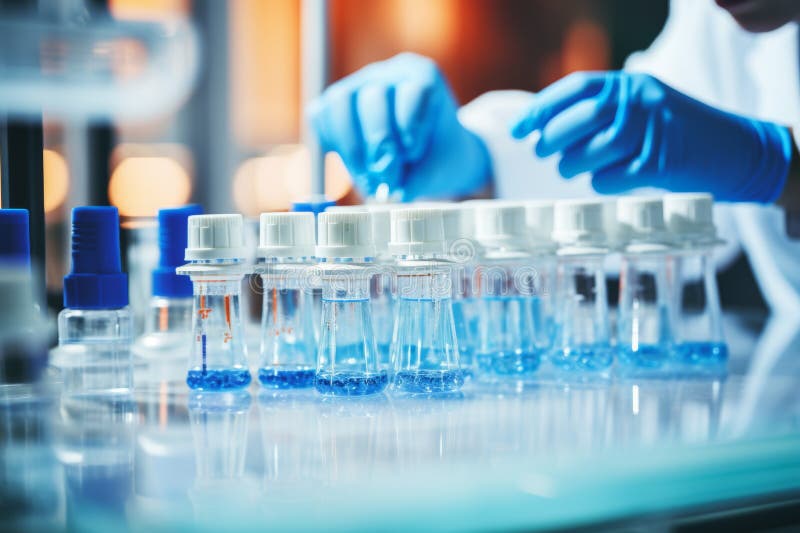 Scientist Pipetting Sample in Test Tubes at Lab Stock Illustration ...