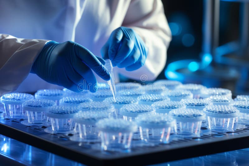 Scientist Pipetting Sample in Test Tubes at Lab Stock Illustration ...
