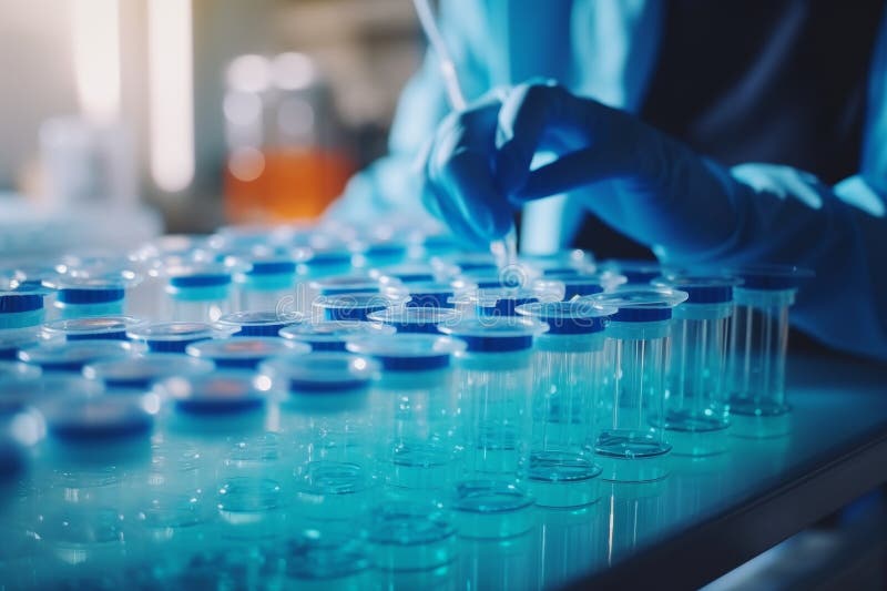 Scientist Pipetting Sample in Test Tubes at Lab Stock Illustration ...