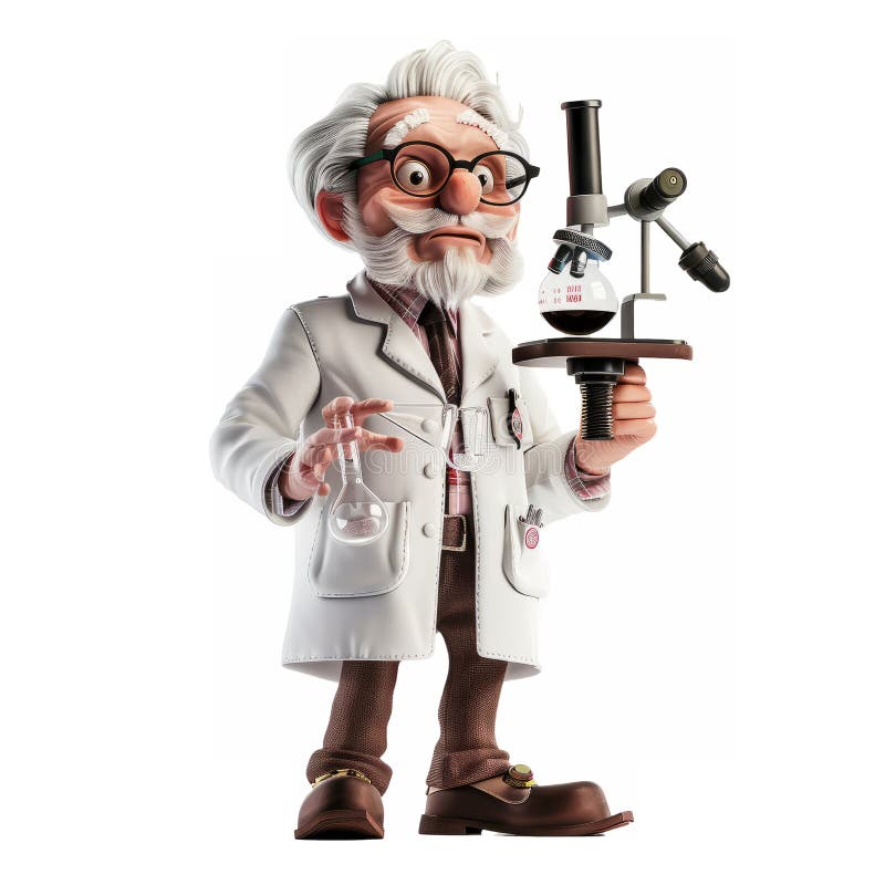 Scientist, Posed in a Laboratory Setting on a White Surface. Stock ...