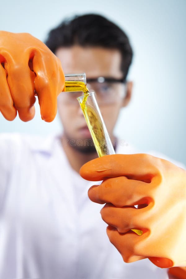 Scientist Pouring the Liquid Chemical Stock Image - Image of concept ...