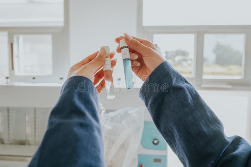 Scientist Preparing Soil Extract at Table. Laboratory Analysis Stock ...