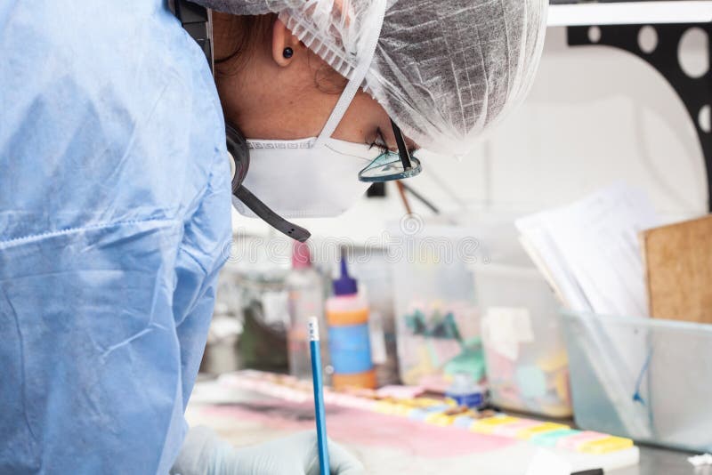 Scientist Processing Biopsy Samples at the Pathology Laboratory To Be ...