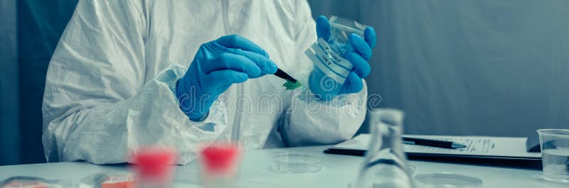 Scientist with Protection Suit Doing Research in the Laboratory Stock ...