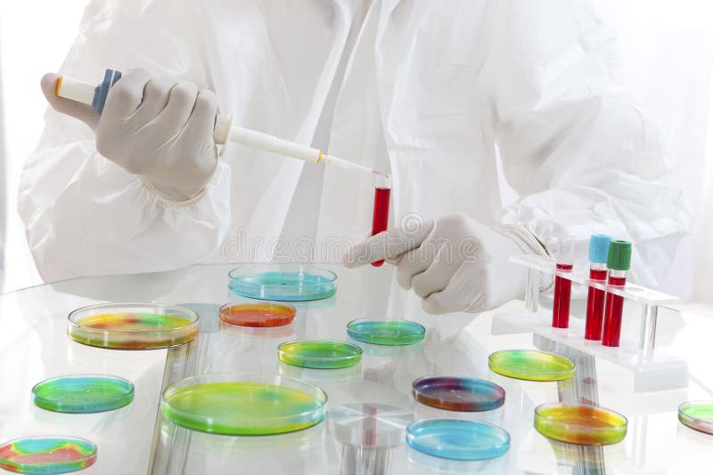 Scientist in Protective Clothing in Lab Stock Image - Image of ...