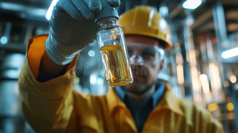 Scientist Handling Vial of Cesium in Laboratory Setting with Focus ...