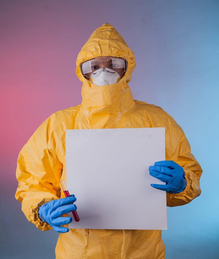 Scientist With Protective Hazmat Suit Stock Image - Image of analysis ...