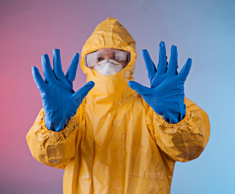 Scientist with Protective Hazmat Suit Stock Photo - Image of protection ...