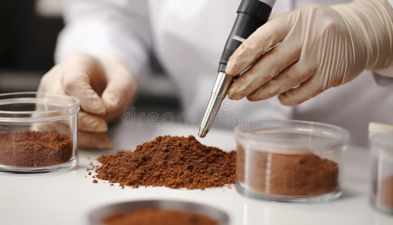 Scientist Pulverizing and Sieving Soil Samples at Table, Closeup ...