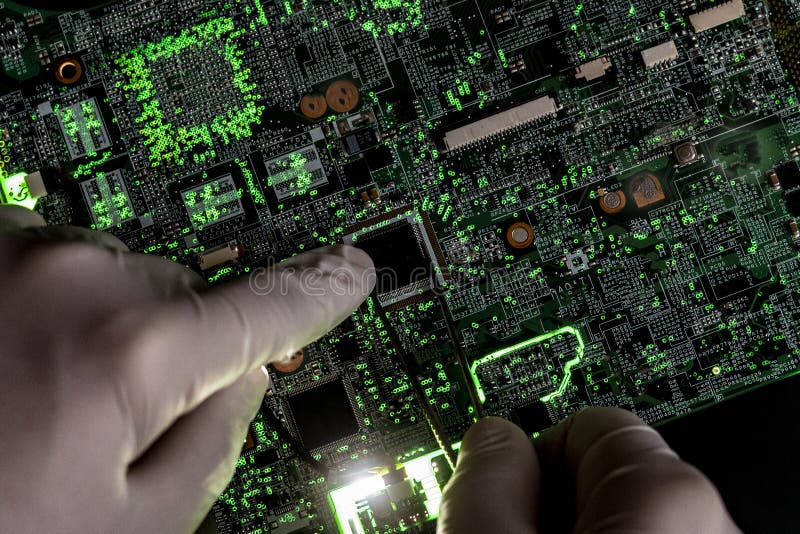 Scientist Research and Create Micro Electronic Technology Chip in the ...