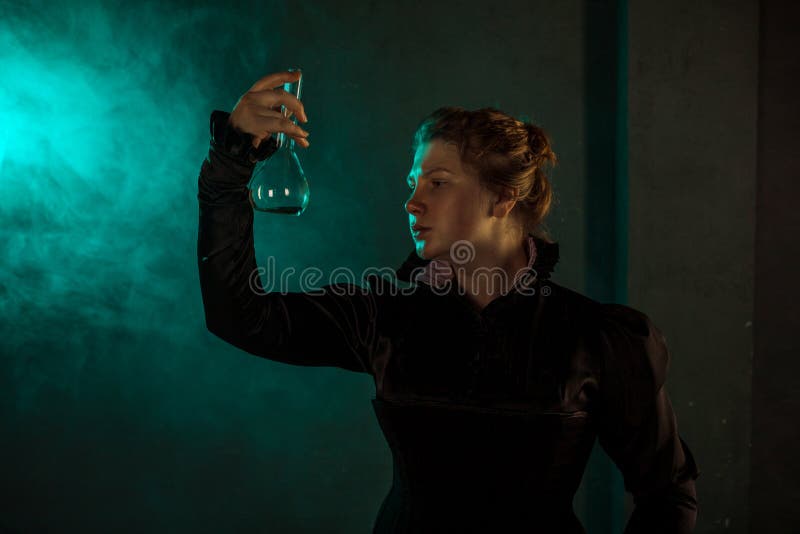 Scientist Researcher with a Flask of Radioactive Material. History of ...