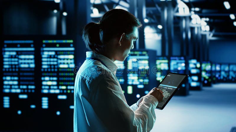 Scientist Runs Code In Data Center Stock Image Image Of Technology Worker 293601229