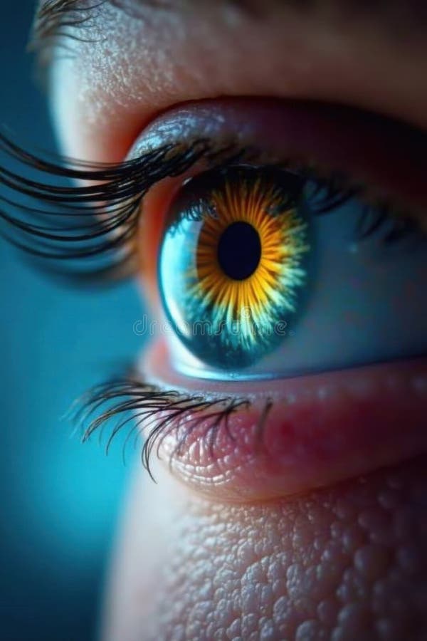 Scientist S Eye Focused on Microscope Slide; Concentrated Expression ...