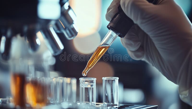 Scientist S Hand Using Dropper in Laboratory Experimentation Stock ...