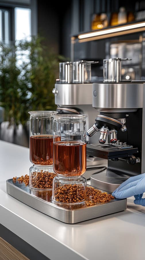 A Scientist S Hands Hold a Test Tube of Red Liquid, Working in a Lab ...