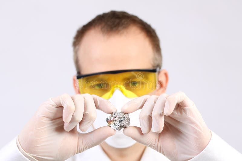 Scientist with a Sample of Metal Stock Photo - Image of inspection ...