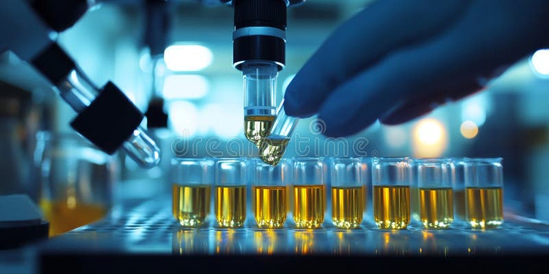 Scientist Sampling a Liquid Stock Photo - Image of medicine, biological ...