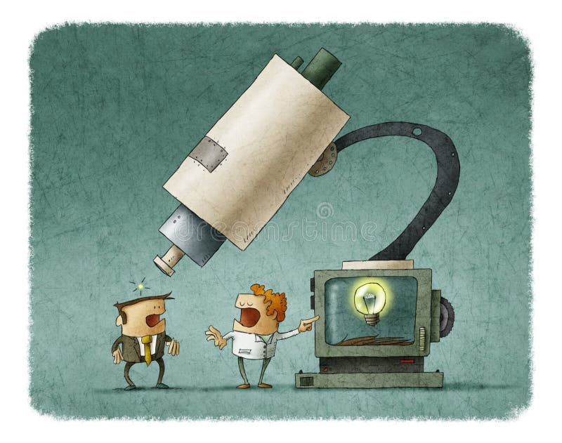 Scientist Showing an Idea on Monitor Using Microscope Stock ... Scientist Showing an Idea on Monitor Using Microscope Stock ...