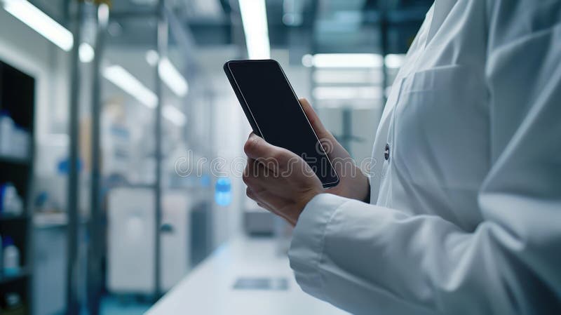 The Scientist with Smartphone. AI Generated Stock Image - Image of ...