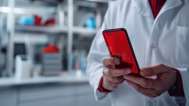 The Scientist with Smartphone. AI Generated Stock Image - Image of ...