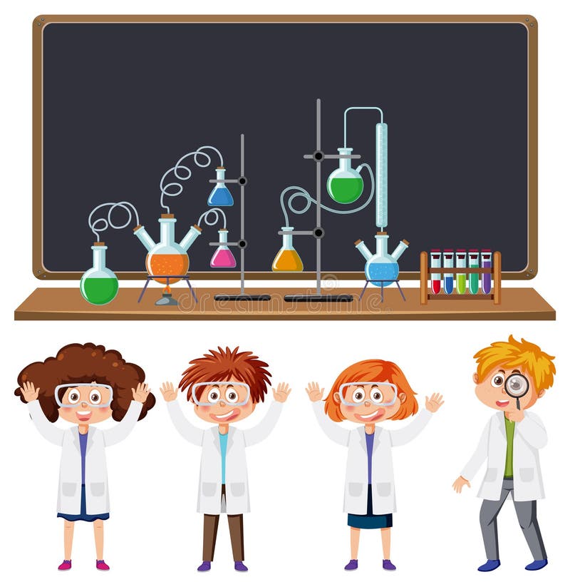 Scientist and Student Doing Chemistry Experiment Stock Vector ...