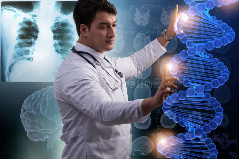 The Scientist Studying Human Dna in Lab Stock Photo - Image of ...