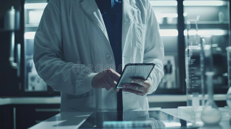 Scientist with Tablet in Laboratory.AI Generated Image Stock Photo ...