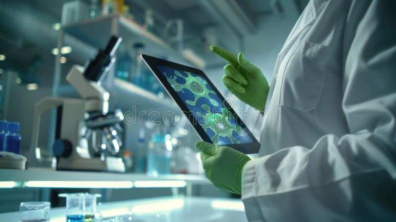 The Scientist with Tablet. AI Generated Stock Image - Image of ...