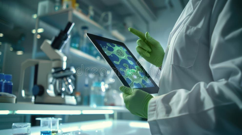The Scientist with Tablet. AI Generated Stock Image - Image of ...