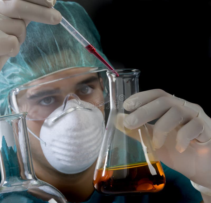 Scientist Taking a Probe in a Labor Scene Stock Image - Image of ...