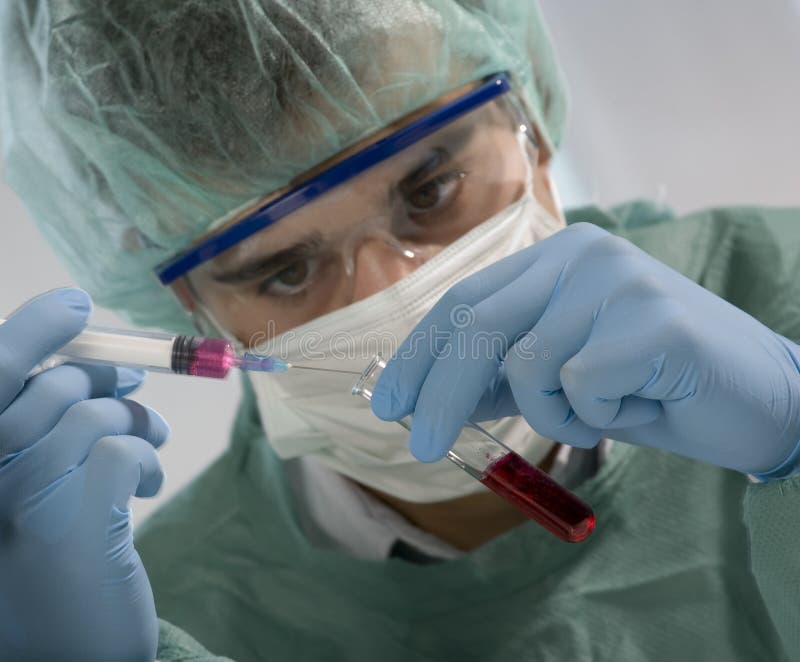 Scientist Taking a Probe in a Labor Scene with Tes Stock Photo - Image ...