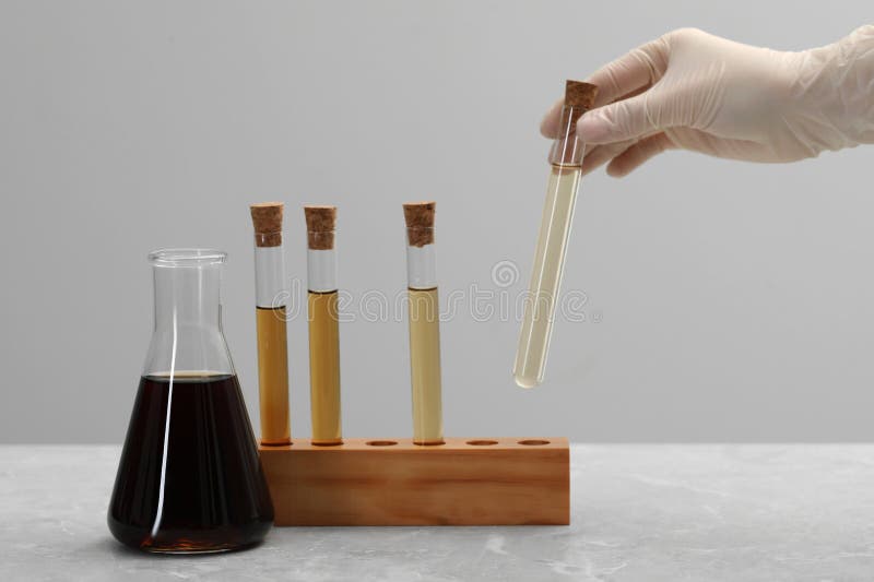 Scientist Taking Test Tube from Rack. Laboratory Analysis Stock Photo ...