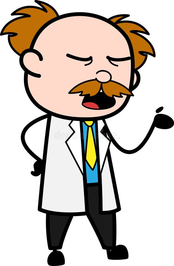Scientist Talking Unamused Face Cartoon Stock Illustration ...