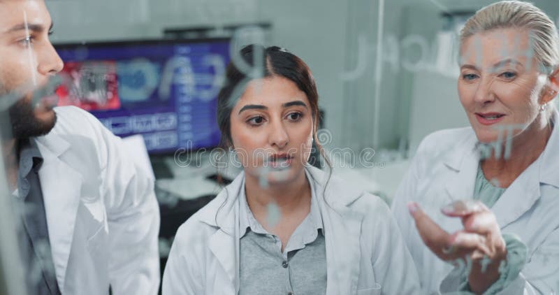 Scientist, Team and Discussion with Glass in Laboratory for Tracking ...