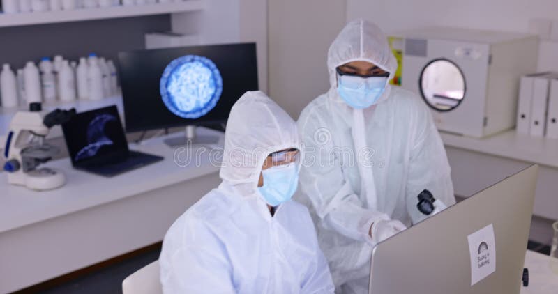 Scientist Team in Laboratory, PPE and Computer, Science Study for ...