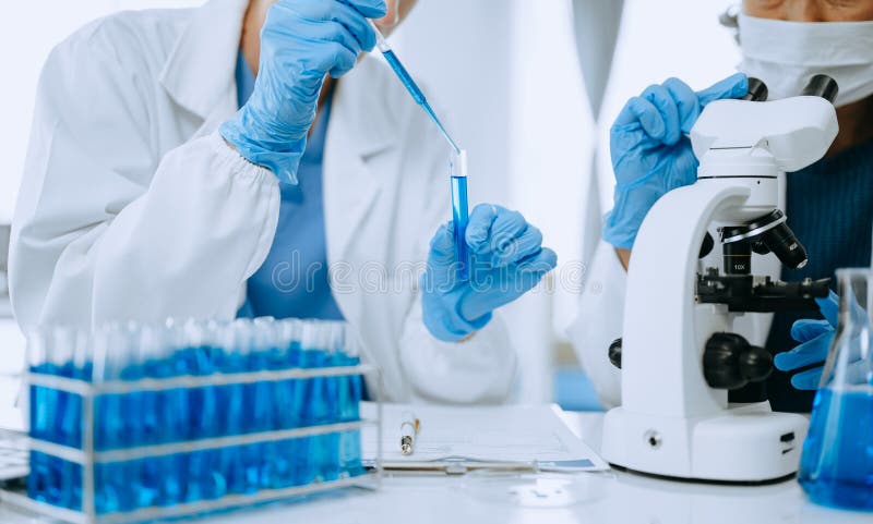 Scientist Team Meeting and Writing Analysis Results in the Laboratory ...