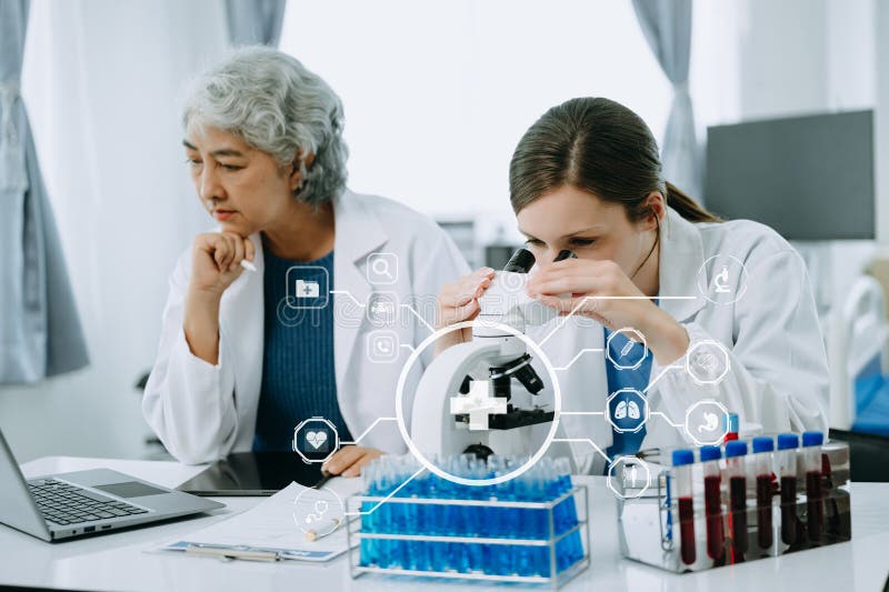 Scientist Team Meeting and Writing Analysis Results in the Laboratory ...