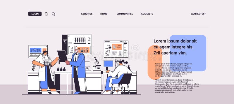 Scientist Team Working with Test Tubes Researchers Making Chemical ...
