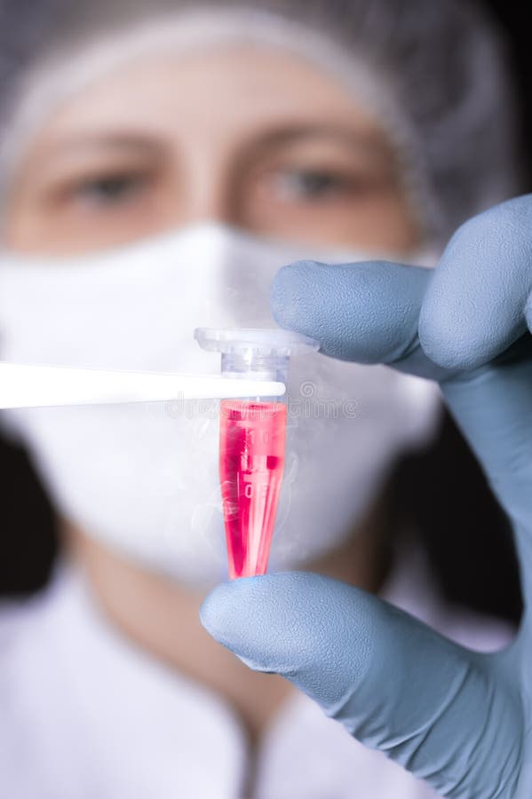 Scientist or Tech Holds Liquid Biological Sample Stock Image - Image of ...