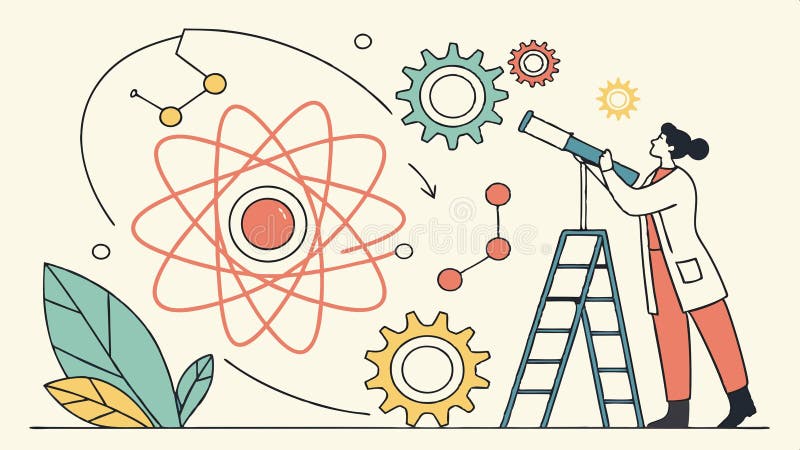 Scientist with Telescope, Science Exploration and Discovery ...