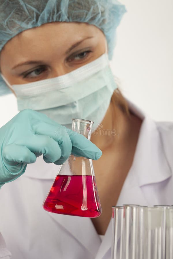 Scientist with a Test Tube Working at the Laboratory Stock Image ...