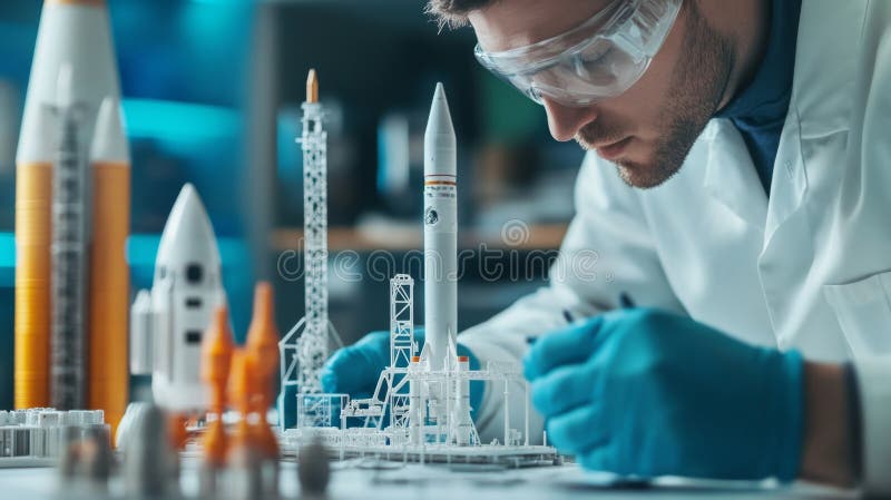 Scientist Testing New Prototype Model in Laboratory Setting Stock ...
