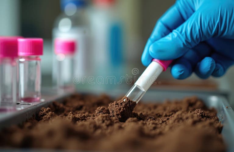 Scientist Tests Soil Samples Laboratory. Environmental Remediation ...
