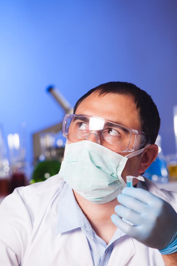 Scientist is thinking stock image. Image of hand, biology - 45876443