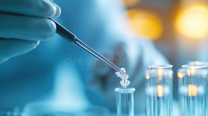 A Scientist Uses a Dropper To Add a Liquid Sample To a Test Tube in a ...