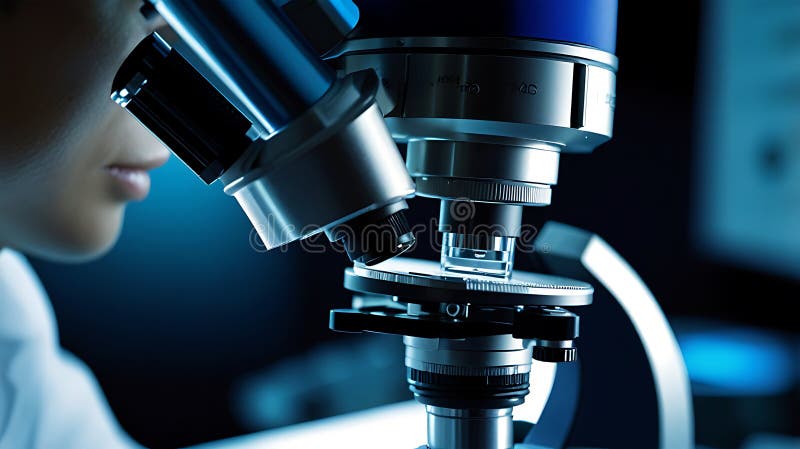 Scientist Using a Microscope in a Laboratory Setting Stock Illustration ...