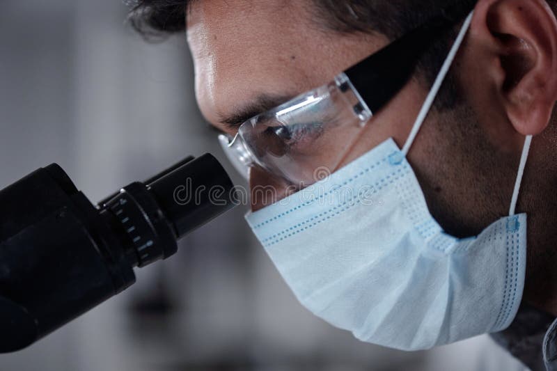 Scientist Using Microscope for Research and Analysis Stock Image ...