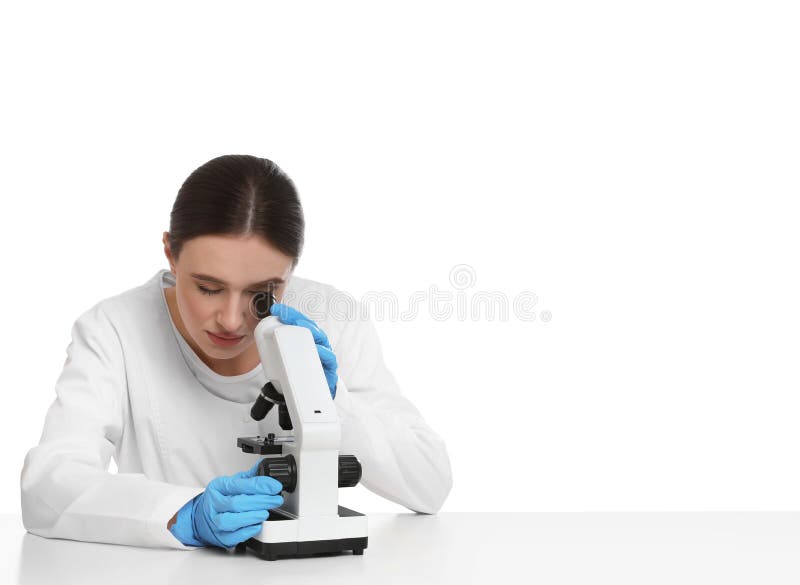 Modern Microscope on Table in Laboratory. Medical Equipment Stock Image ...