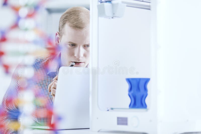 Scientist Using Modern Technologies Stock Photo - Image of printer ...